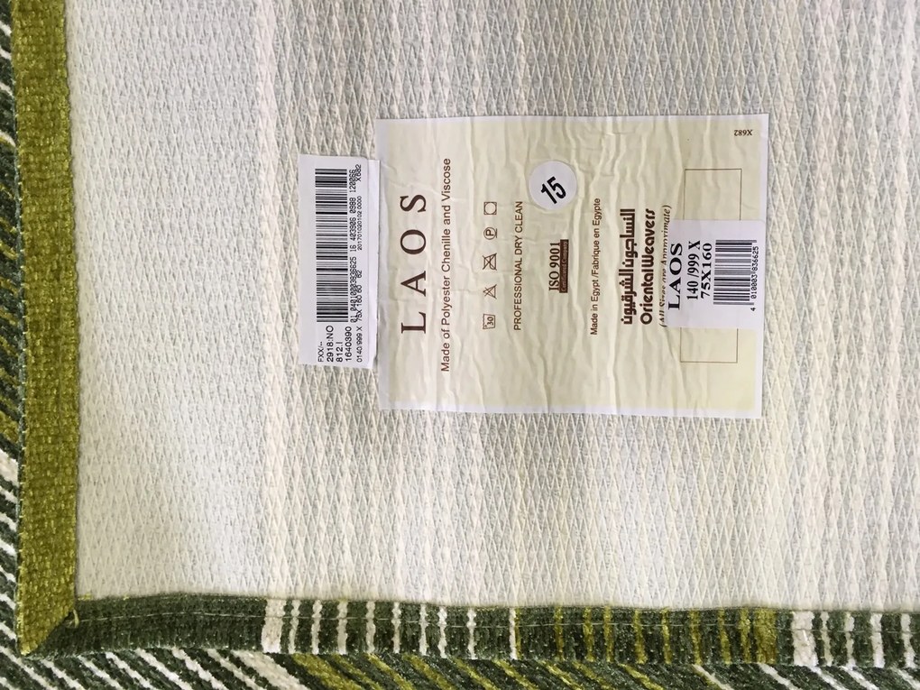 Oriental Weavers, Pratelný běhoun Laos 140/999X, 120x160, zelená, chodba / předsíň