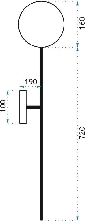 Toolight - Moderní nástěnné svítidlo 90cm APP581-1W 1xE27 60W, černá, OSW-08761