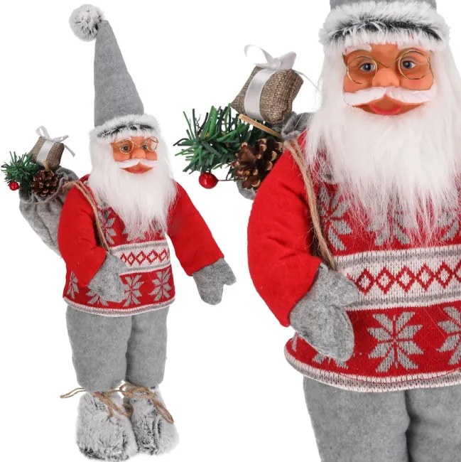 Vánoční figurka látkového Mikuláše 60 cm