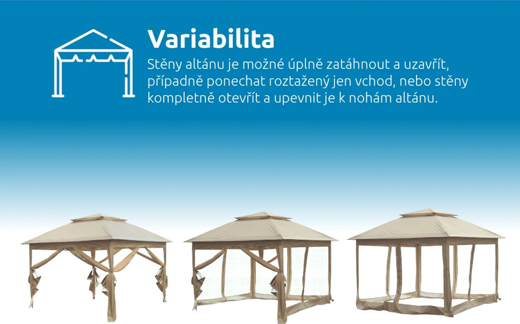 Marimex | Zahradní altán Marimex Vista 3x3 m - béžový (poškozený obal) | 109705740