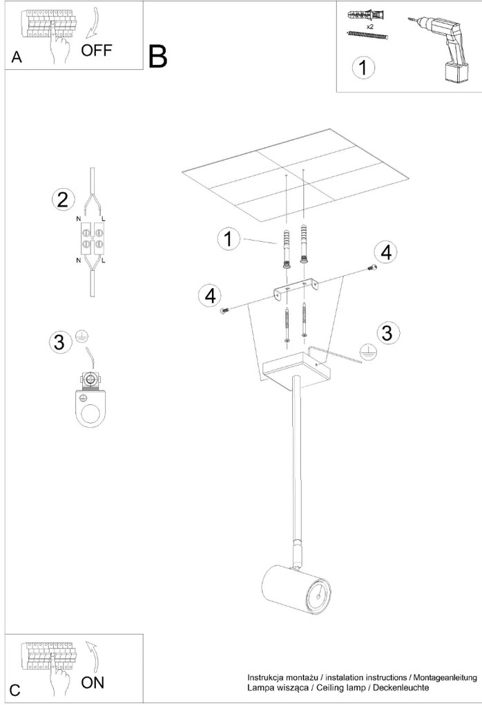 Stropní svítidlo Norano, 1x černé kovové stínítko, (možnost polohování)