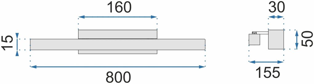 Toolight Nástěnné svítidlo Zlaté 80cm APP835-1W