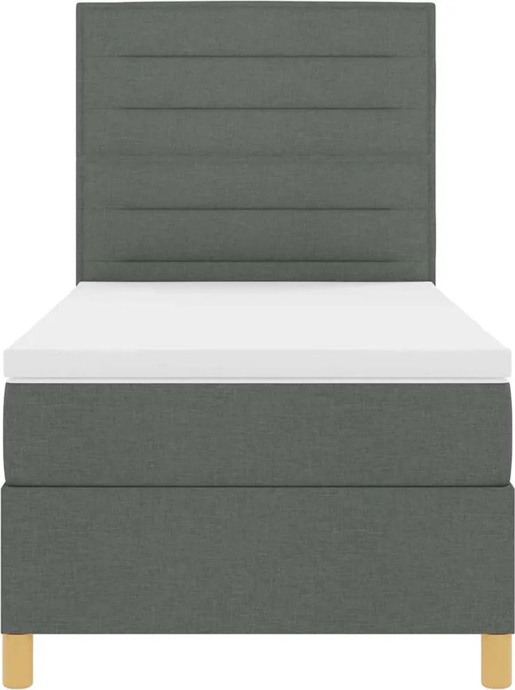 Postel s boxspringem s matrací Tmavě šedá 80 x 200 cm textil 3339498