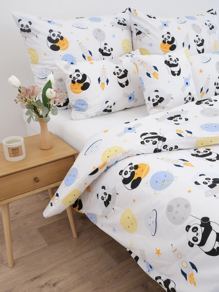 MK Lůžkoviny Bavlněné povlečení Renforcé - Vesmírná panda 140 × 200 cm, 70 x 90 cm