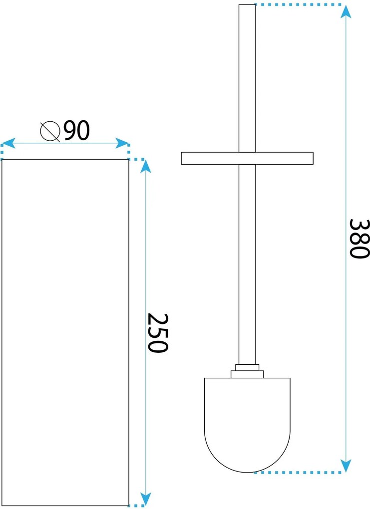 Rea Til, kovový stojan na WC s kartáčem, měděná matná, REA-88092