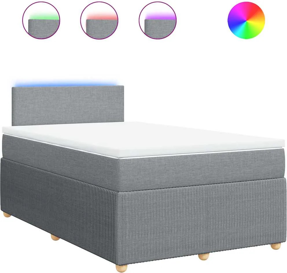 Box spring postel s matrací světle šedá 120x190 cm textil 3289688