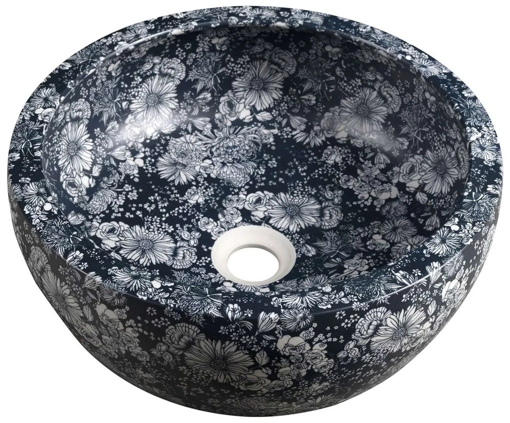 Sapho Priori - Umyvadlo na desku, průměr 41 cm, bez přepadu, modrá PI038