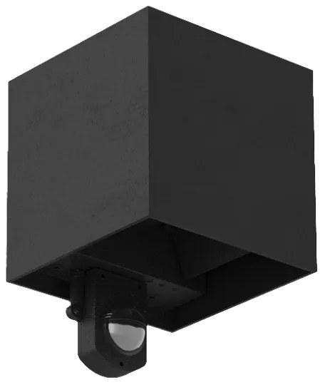 Brilagi - LED Venkovní nástěnné svítidlo se senzorem CUBE LED/6W/230V černá IP65