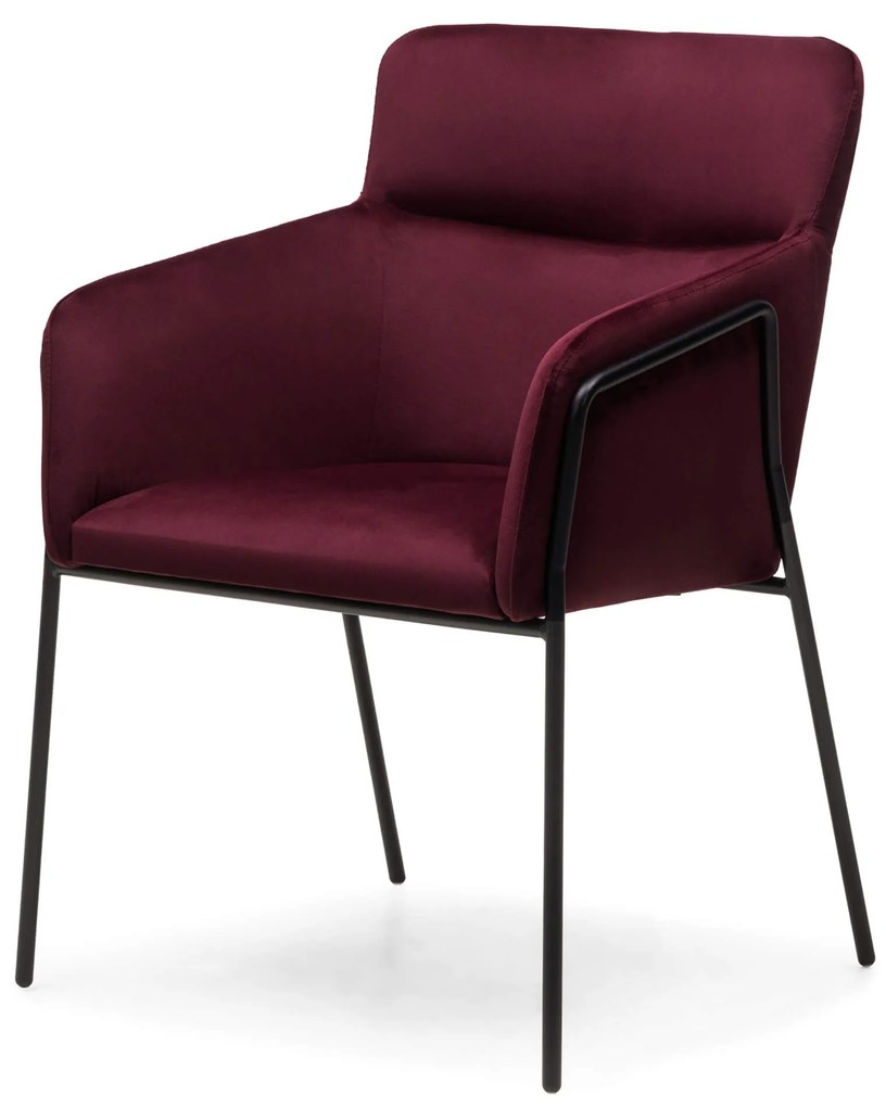 Vínové designové jídelní křeslo HELSINKI VELVET