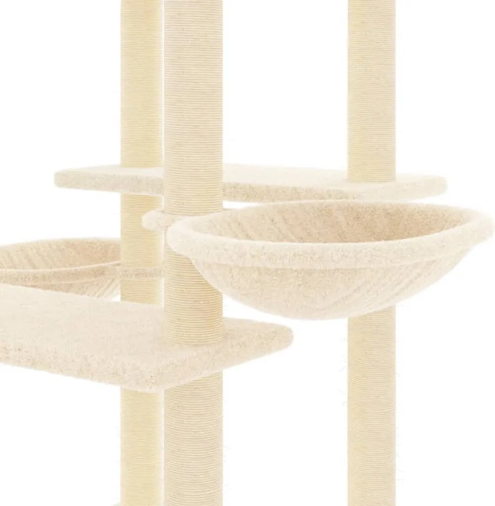 Škrabadlo pro kočky se sisalovými sloupky krémové 133 cm 171756