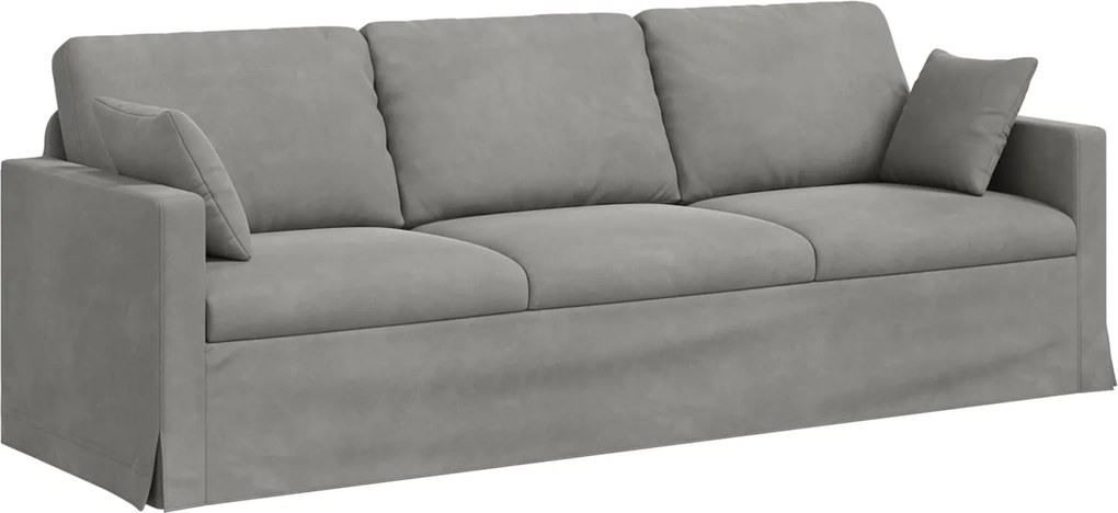 Set pohovek 2 ks Světle šedá samet 3407625