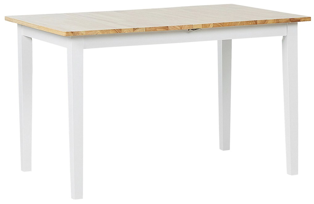 Rozkládací jídelní stůl 120/150 x 80 cm světlé dřevo s bílou HOUSTON Beliani