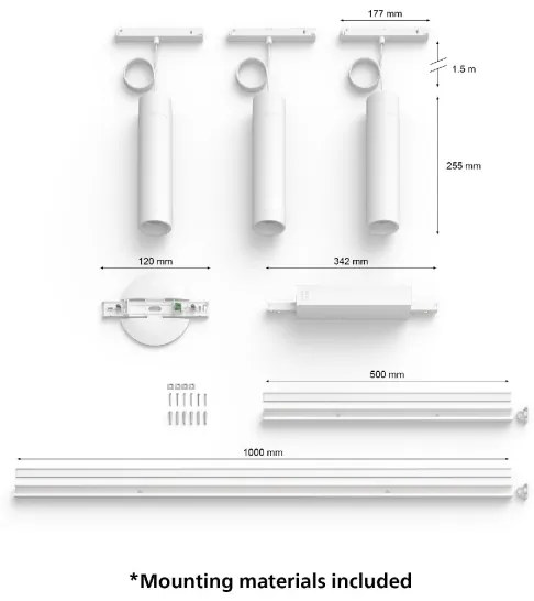Philips - SADA 3x LED RGB Stmívatelný lustr do lištového systému Hue LED RGB/15,6W/230V