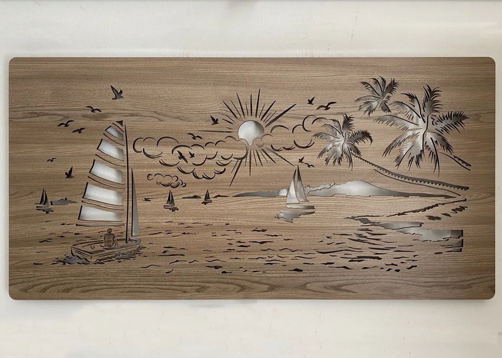 Li-Go "Moře" světelný obraz 230V 120x60 cm provedení povrchu: černá s patinou