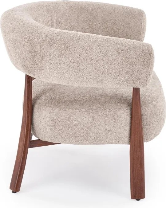 Designové křeslo UDON — kov, látka, cappuccino