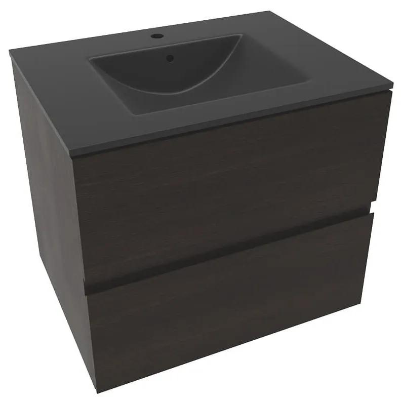 Koupelnová skříňka s umyvadlem Naturel Verona 60x50x45,5 cm tmavé dřevo mat VERONA60TDU4