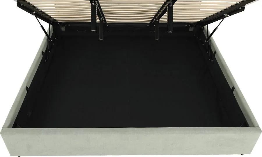 Tempo Kondela Čalouněná postel ELSIE 160x200, s úložným prostorem, mentolová