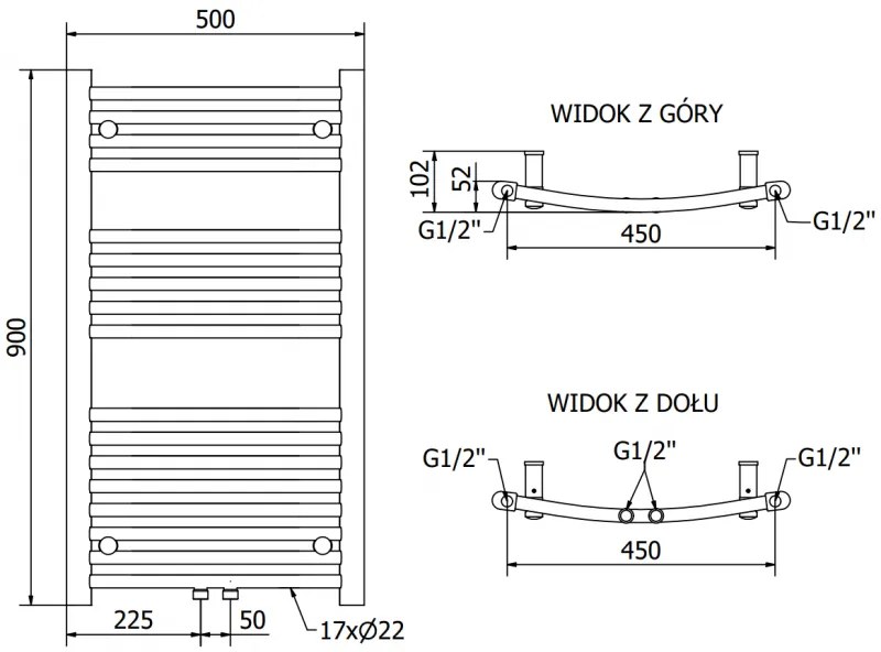 Mexen Ares, elektrické topné těleso 900 x 500 mm, 400 W, černá, W102-0900-500-6400-70