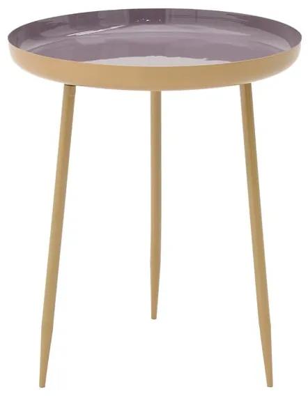 Fialový kovový odkládací stolek InArt Simplo, ⌀ 46 cm