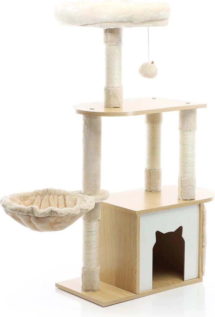 Škrabadlo pro kočky fudajo – 106 cm, béžová (64245)