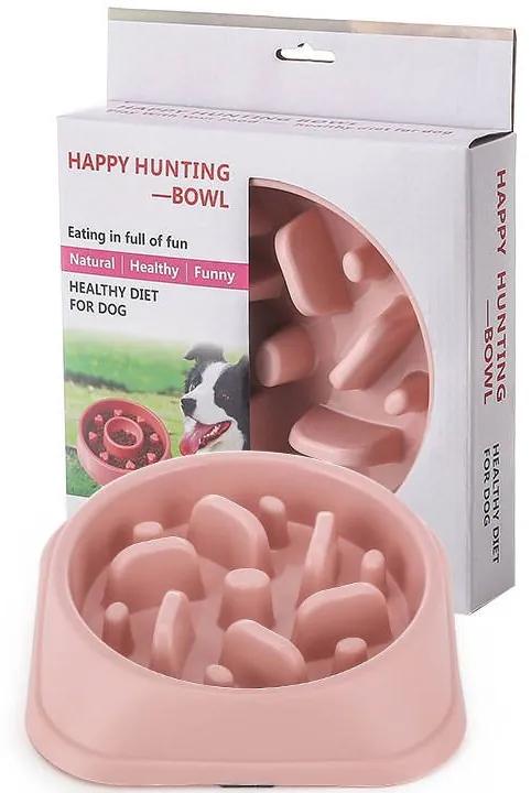 Protihltací miska pro psy, kočky - růžová