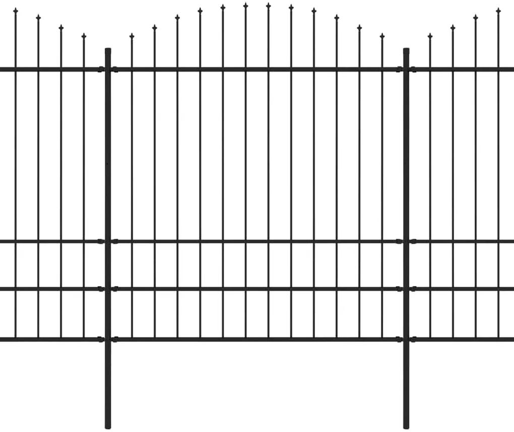 Zahradní plot s hroty ocel (1,75–2) x 10,2 m černý,  277753