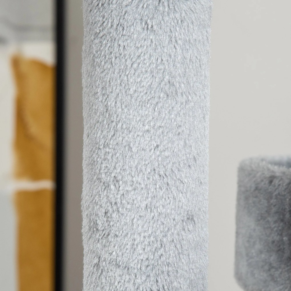 Strom pro kočky PawHut 48x48x107 cm s odnímatelným feltovým hnízdem, hammockem, plyšovými postelemi, více platformami, sisalovými sloupky a hračkami …