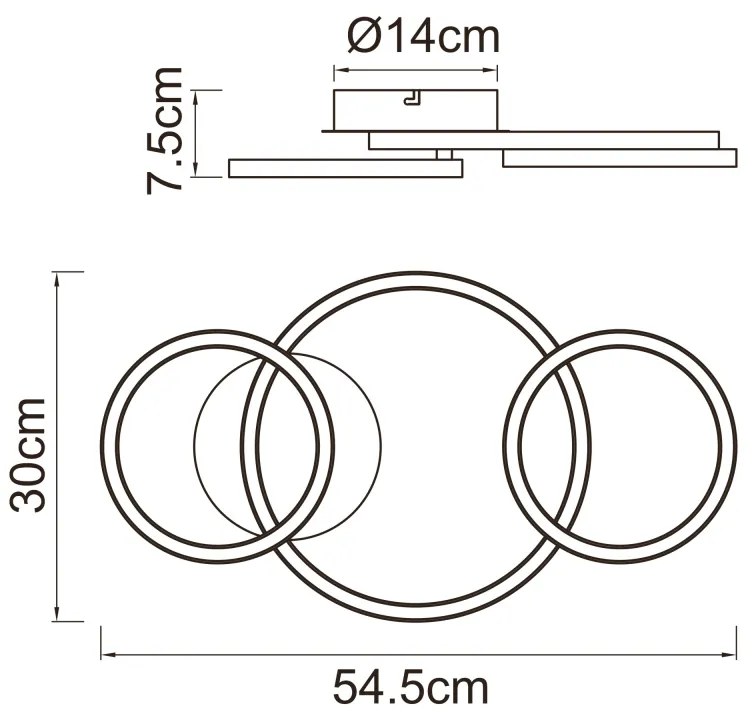 GLOBO REGGY 67238-24B Stropní svítidlo