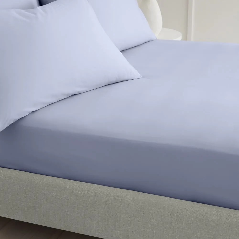 Napínací prostěradlo z bavlněného perkálu v levandulové barvě 150x200 cm Cotton Percale – Bianca