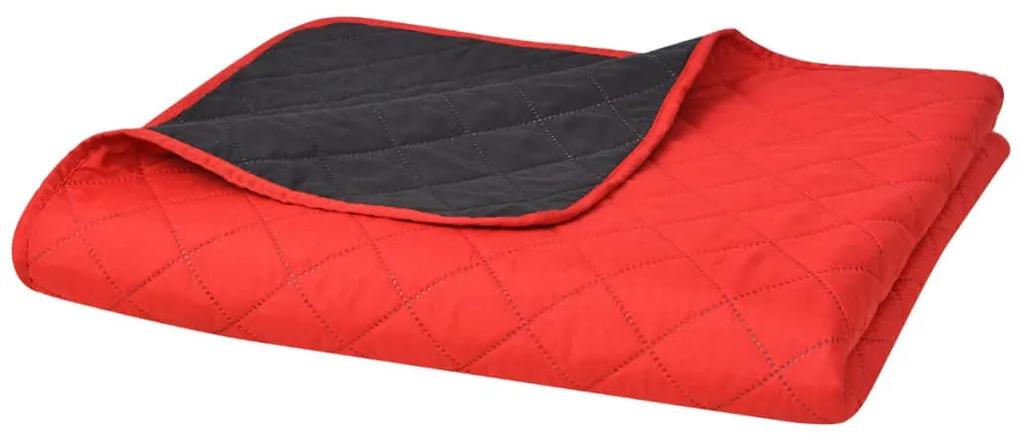 131553 vidaXL 131553  Double-sided Quilted Bedspread Red and Black 220x240 cm