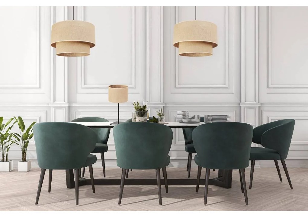 Stolní lampa Juta, 1x jutové stínítko, (výběr ze 2 barev konstrukce), n