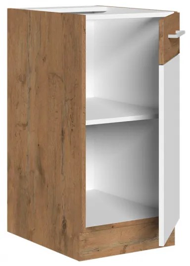 Spodní kuchyňská skříňka Woodline 40 D 1F BB, Barva: Dub lancelot / bíly lesk