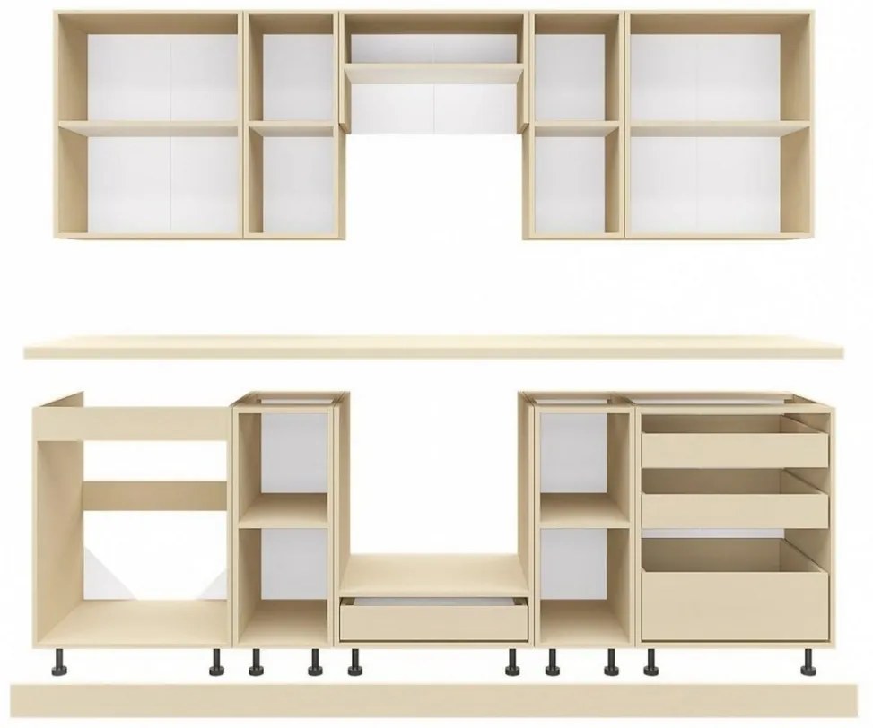 CASARREDO Kuchyně FELIPE B 240 bílá/dub sonoma