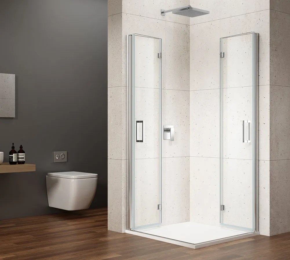 Gelco LORO sprchový kout čtvercový 100 x 100 x 200 cm otevírací dvoukřídlé chrom čiré sklo GN4710-1