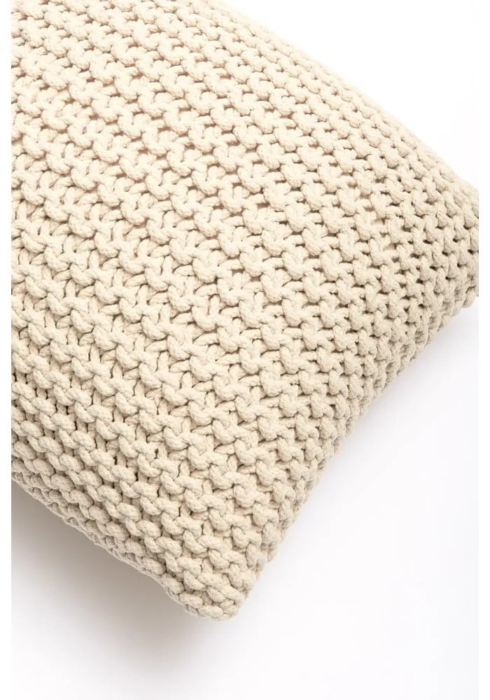 Béžový polštářový puf Bonami Essentials Knit