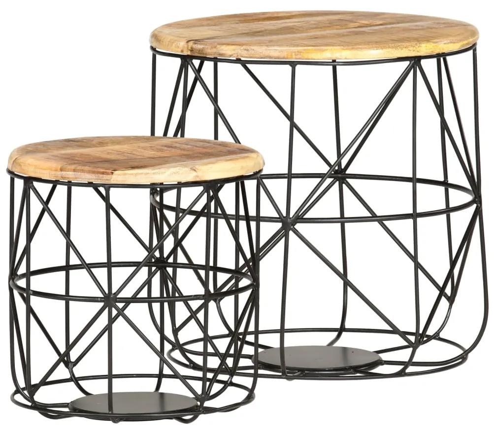 Konferenční stolky 2 ks masivní mangovníkové dřevo - Default Title