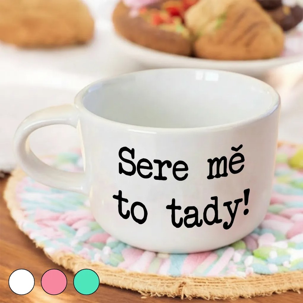 Ahome CZ Hrnek makronka - Sere mě to tady Vyberte barvu: Bílá