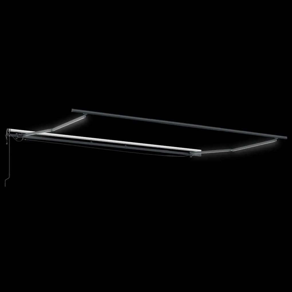 Automatická zatahovací markýza s LED antracit a bílá 450x300 cm 3310236