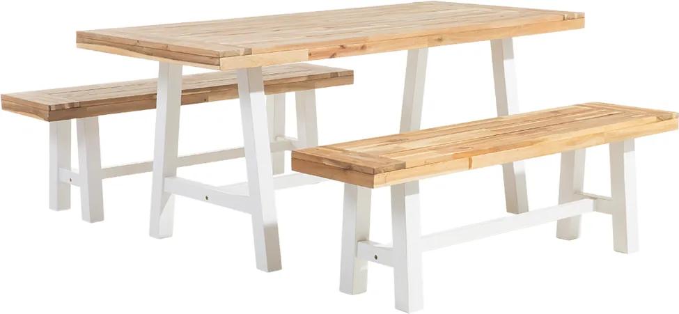 Bílá zahradní sada stolu a lavic - SCANIA | BIANO