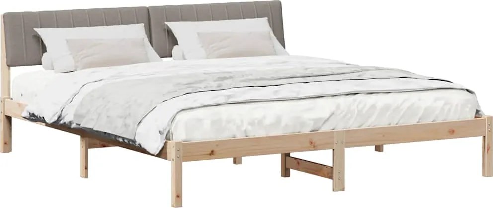 Rám postele Hnědá a taupe 180 x 200 cm Masivní borovicové dřevo 3394356