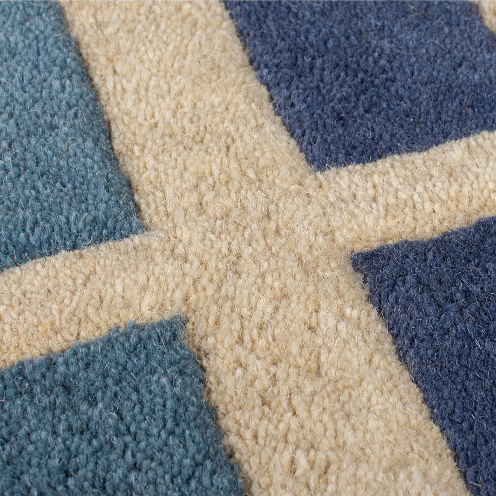 Flair Rugs, Ručně všívaný kusový koberec Illusion Retro Blocks Blue/Multi, 200x290, vícebarevná, ložnice