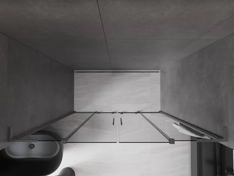 Mexen Velar L Duo, posuvné sprchové dveře do otvoru 170 cm, 8mm šedé sklo, grafit broušený, 871-170-003-42-66