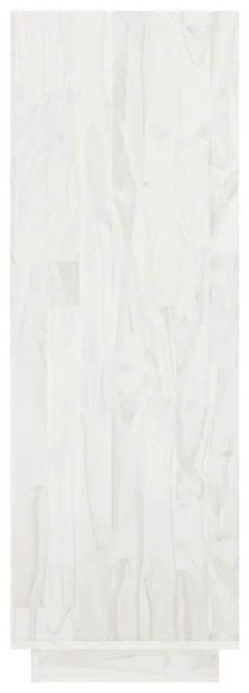 Petromila Knihovna / dělicí stěna bílá 80 x 35 x 103 cm masivní borovice
