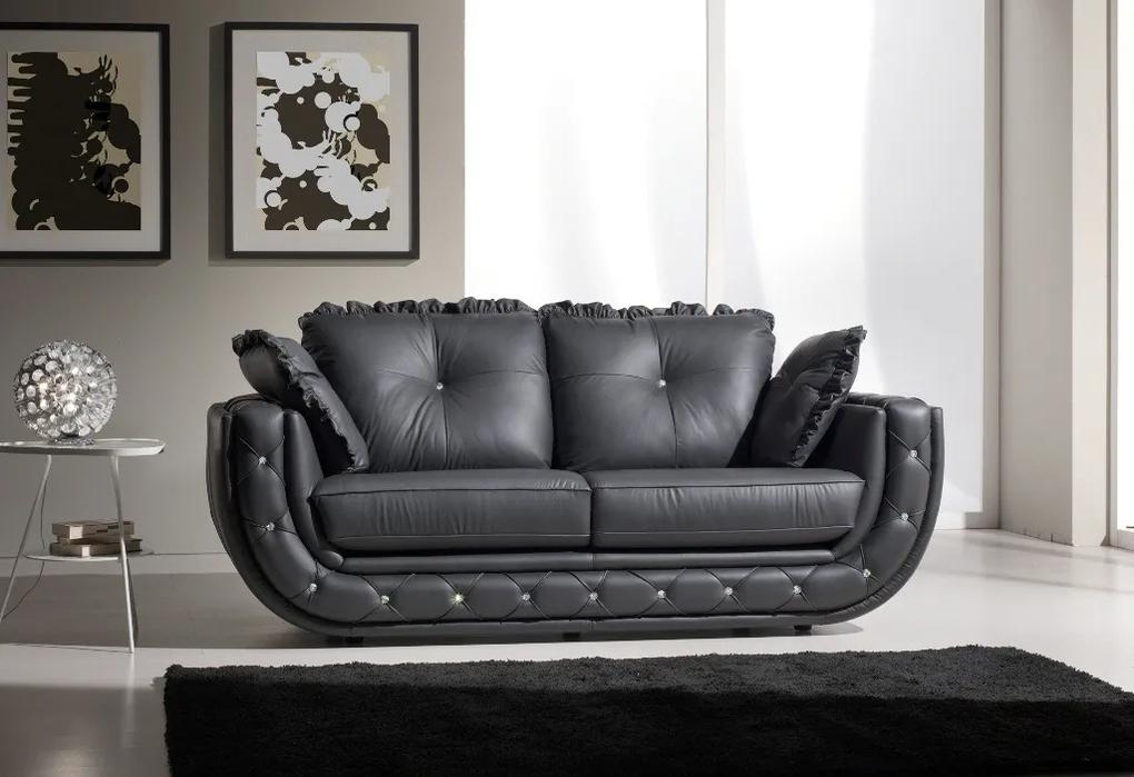 POLYFORMITALIA Luxusní sedačka CRYSTAL Provedení: 2-místná, Vzorník kůží: Spessorato D730 grigio