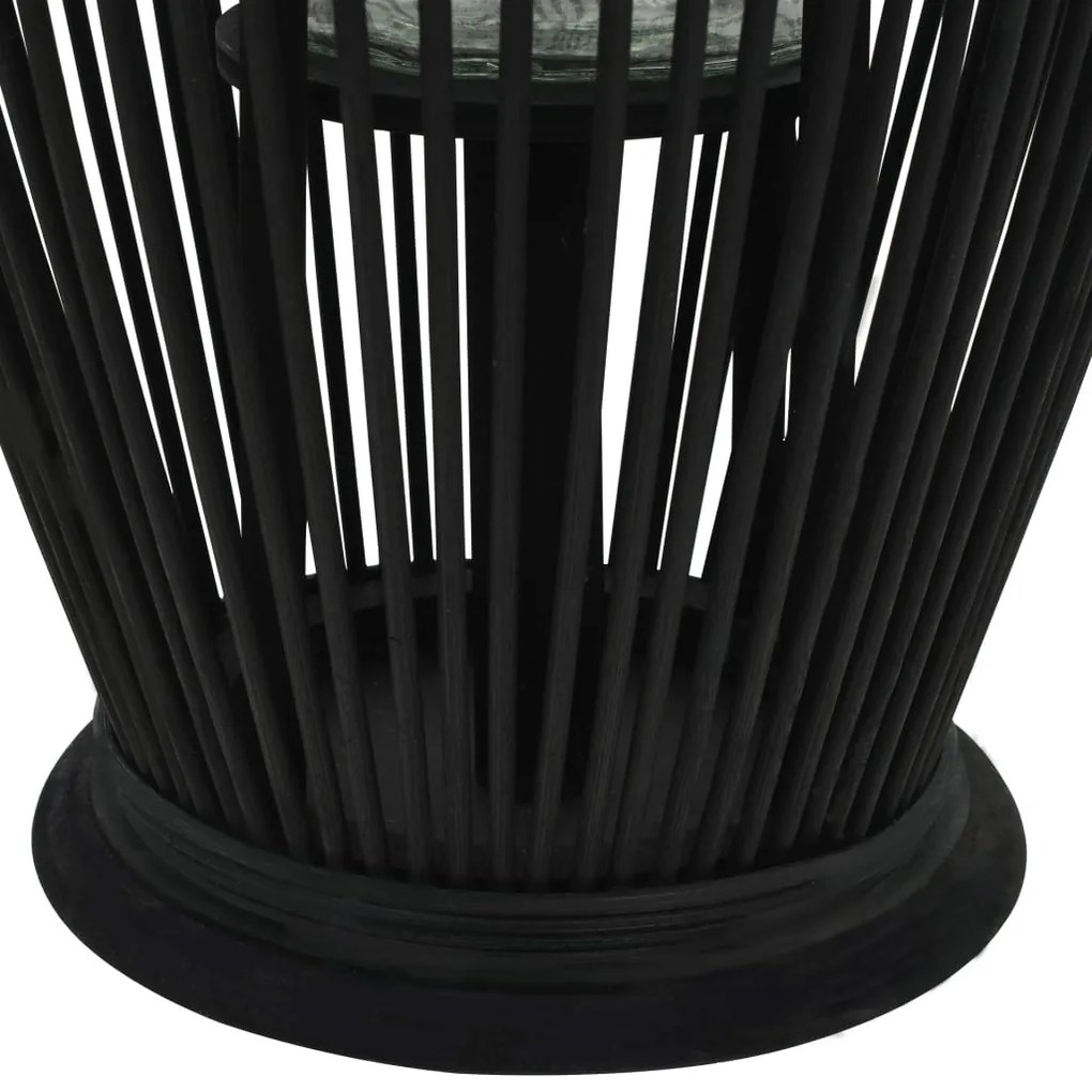 Závěsná lucerna na svíčku bambus 60 cm černá - Default Title
