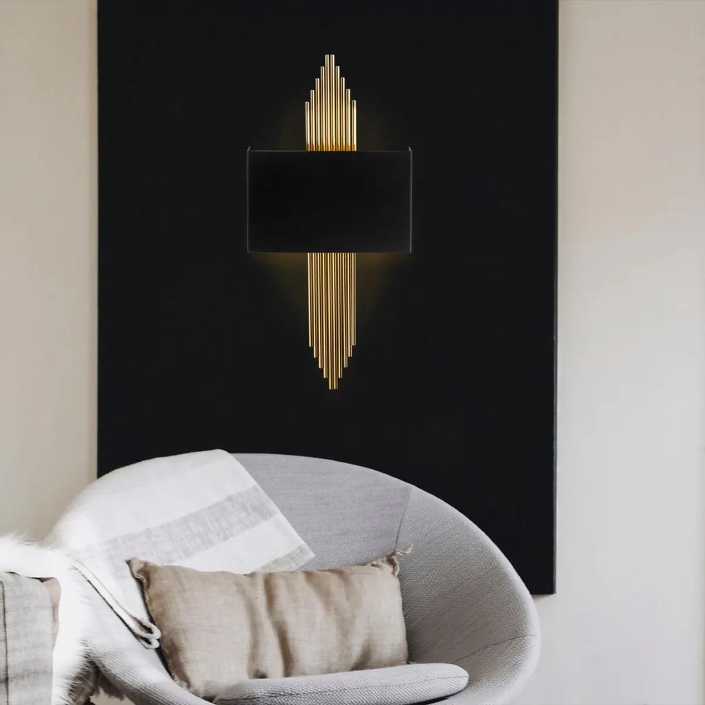 Opviq Nástěnná lampa Nurton 75 cm černá/zlatá