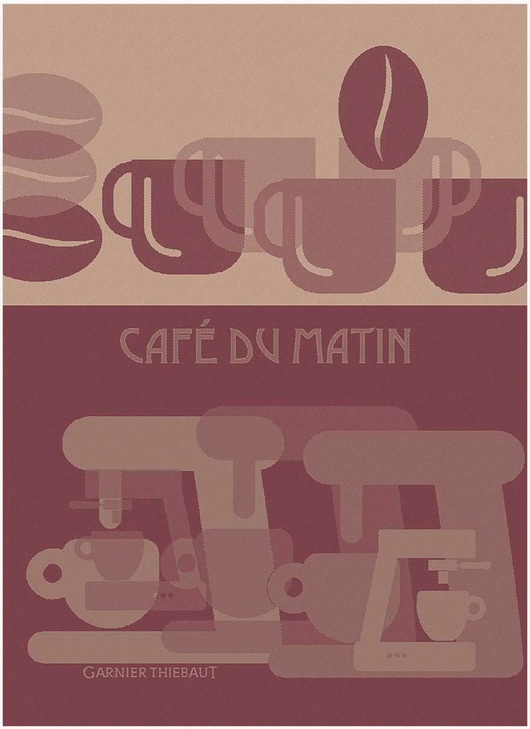 Sada žakárových utěrek Cafe Du Matin Palissandre, 4 díly