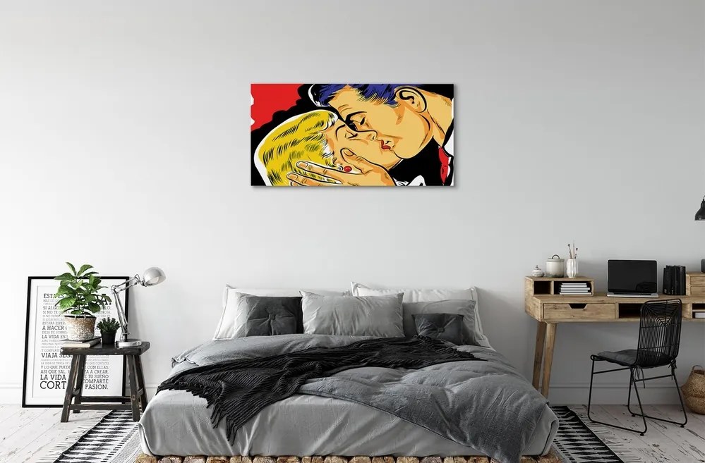 Obrazy na plátně lidé políbit 120x60 cm