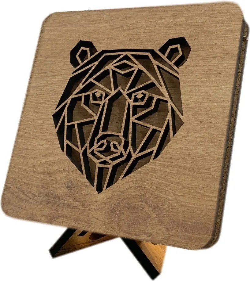 Li-Go "Hlava medvěda" lampa 19x19 cm provedení povrchu: dub světlý
