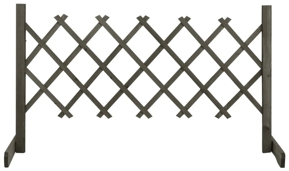Zahradní trelážový plot šedý 120 x 60 cm masivní jedle 314823